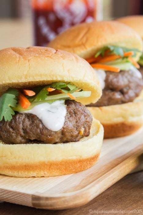 Thai Sliders with Sriracha Lime Cream - Cupcakes & Kale Chips