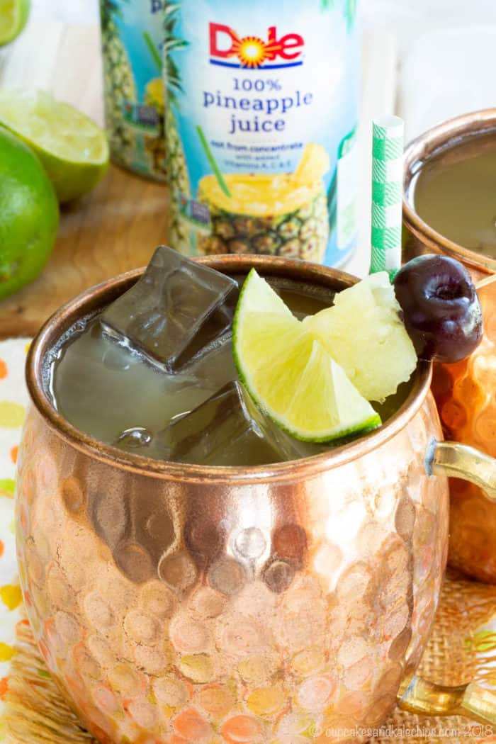 Pina Colada Mule - a refreshing pineapple cocktail or mocktail!