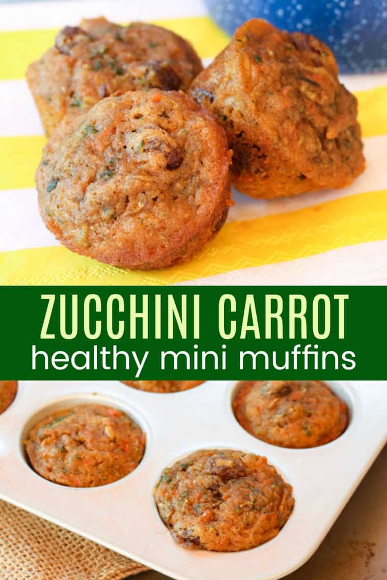 Mini Healthy Carrot Zucchini Muffins - Cupcakes & Kale Chips