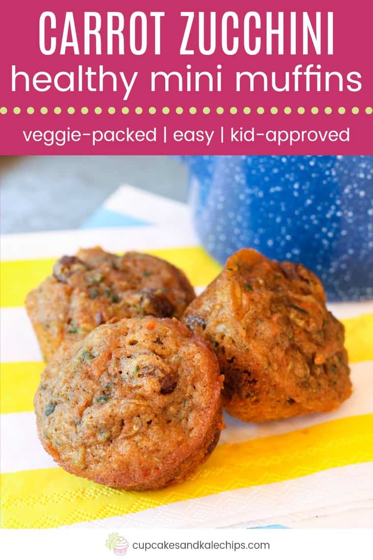 Mini Healthy Carrot Zucchini Muffins - Cupcakes & Kale Chips