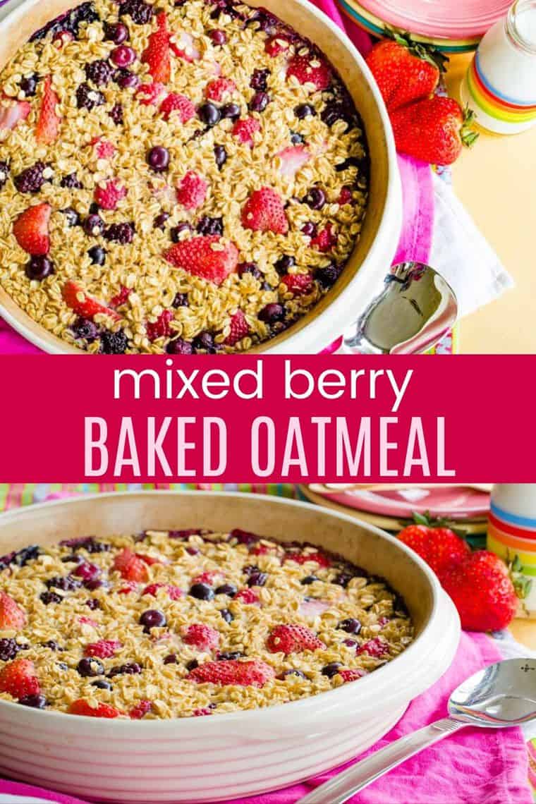 Healthy Mixed Berry Baked Oatmeal Recipe - Cupcakes & Kale Chips
