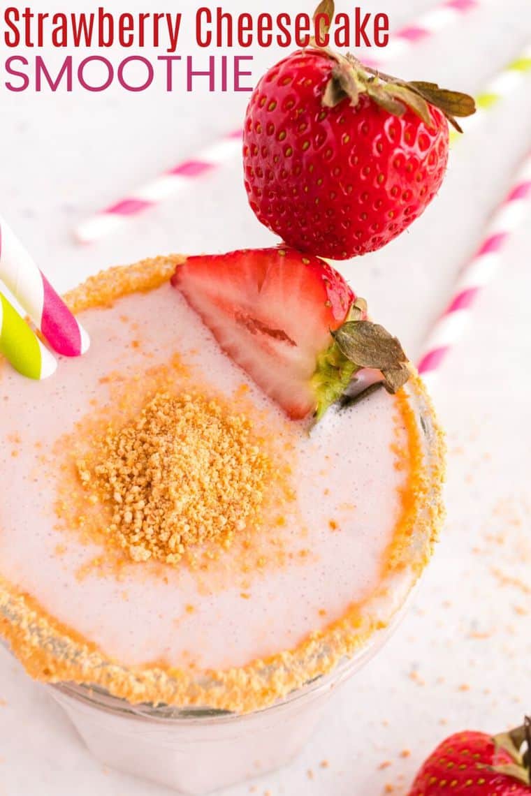Creamy Strawberry Cheesecake Smoothie - Cupcakes & Kale Chips