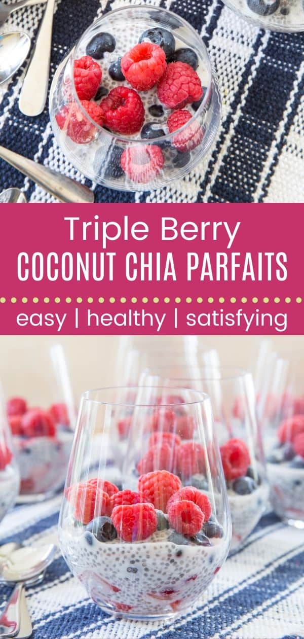 Berry Coconut Chia Pudding Parfait Dessert - Cupcakes & Kale Chips