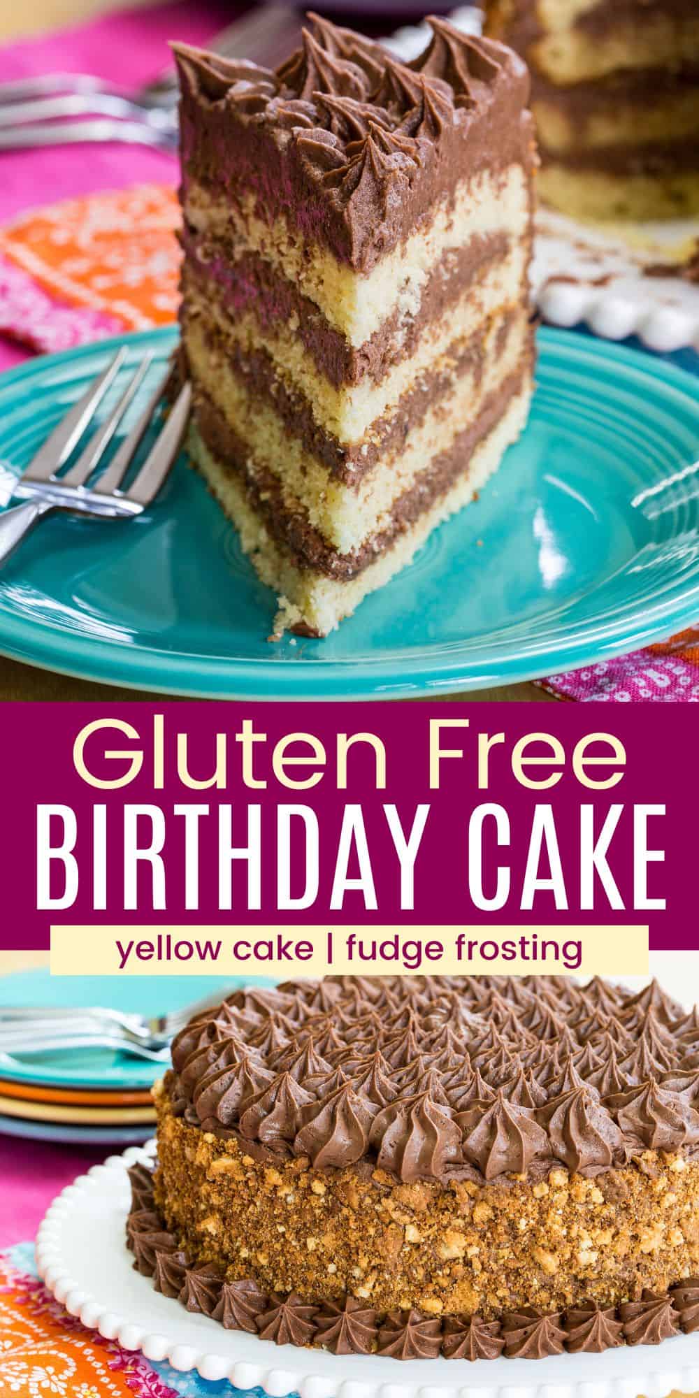 Gluten Free Birthday Cake - Yellow Cake with Chocolate Frosting!