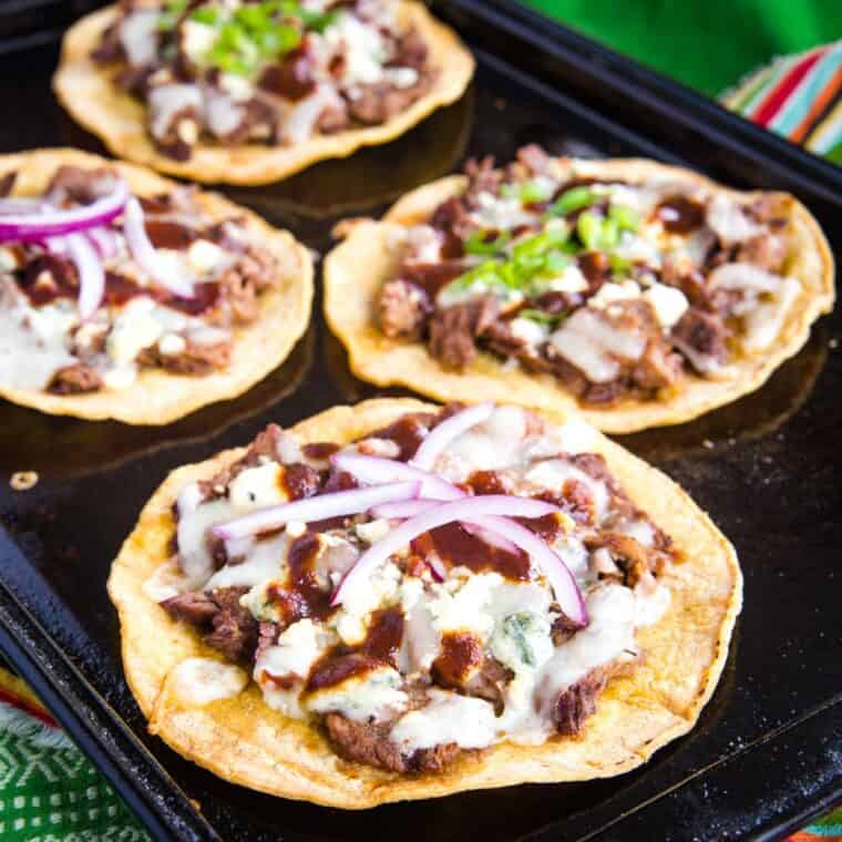 Easy Steak Tostadas with Blue Cheese | Cupcakes & Kale Chips