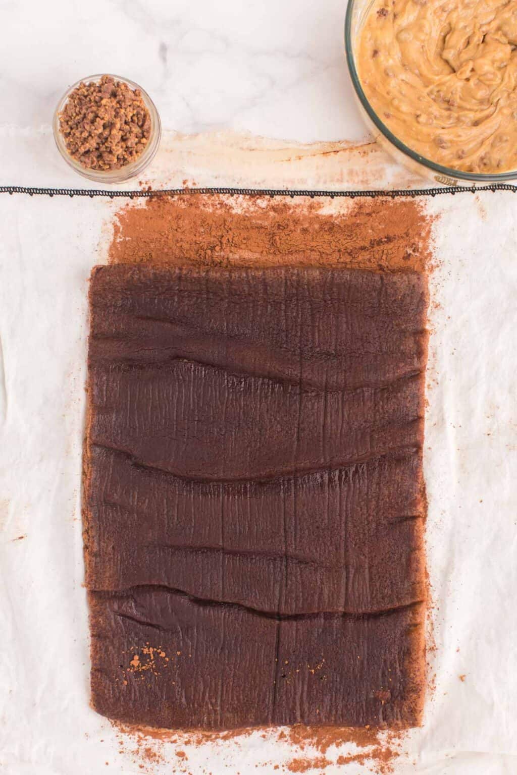 Reese's Peanut Butter Cup Flourless Chocolate Cake Roll