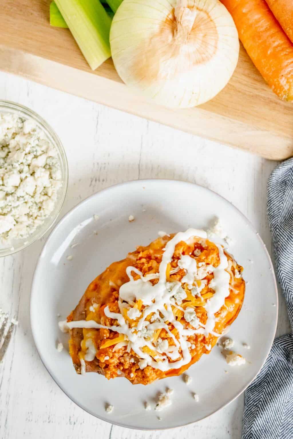 Buffalo Chicken Sweet Potatoes | Cupcakes & Kale Chips