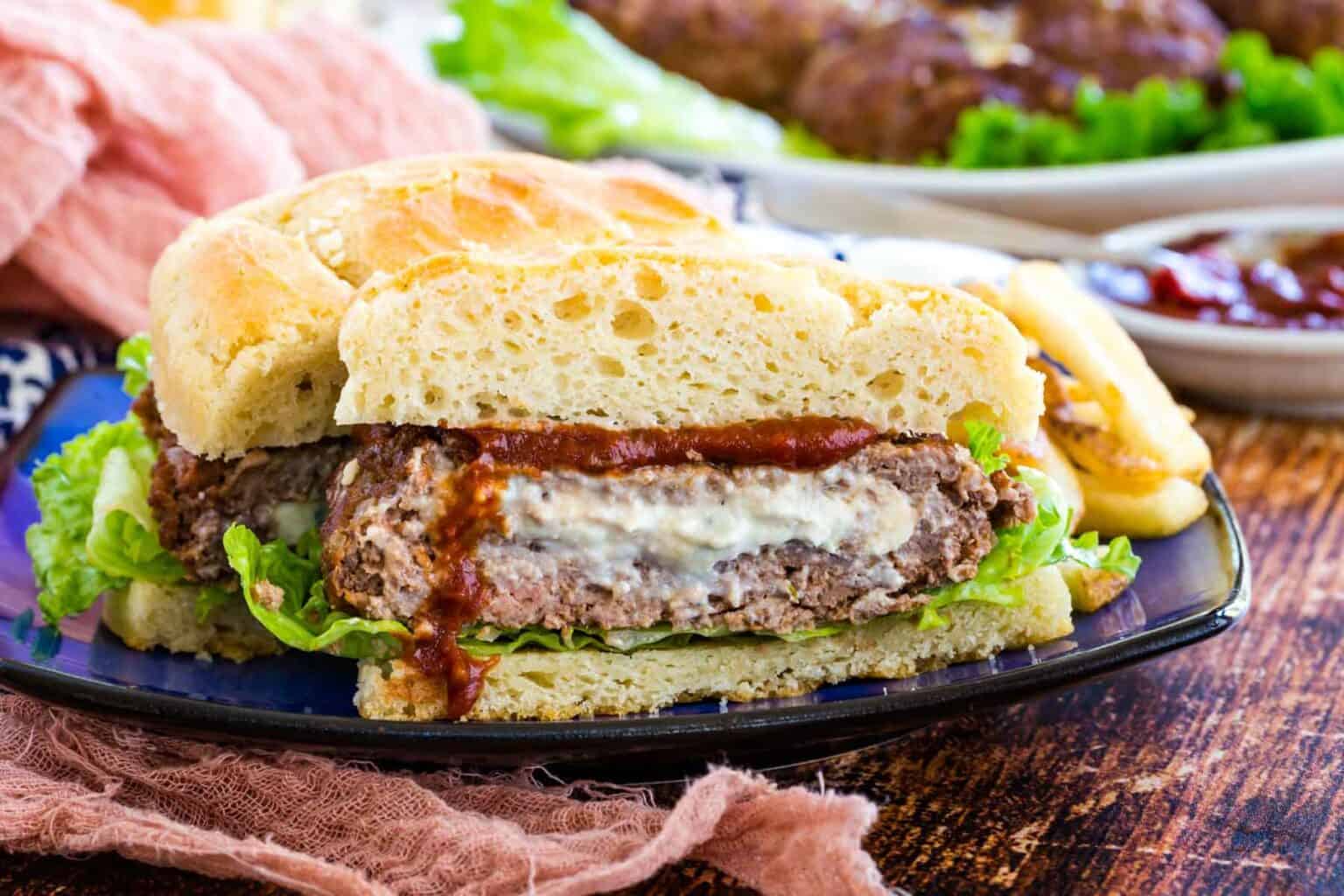 Stuffed Blue Cheese Burgers | Cupcakes & Kale Chips