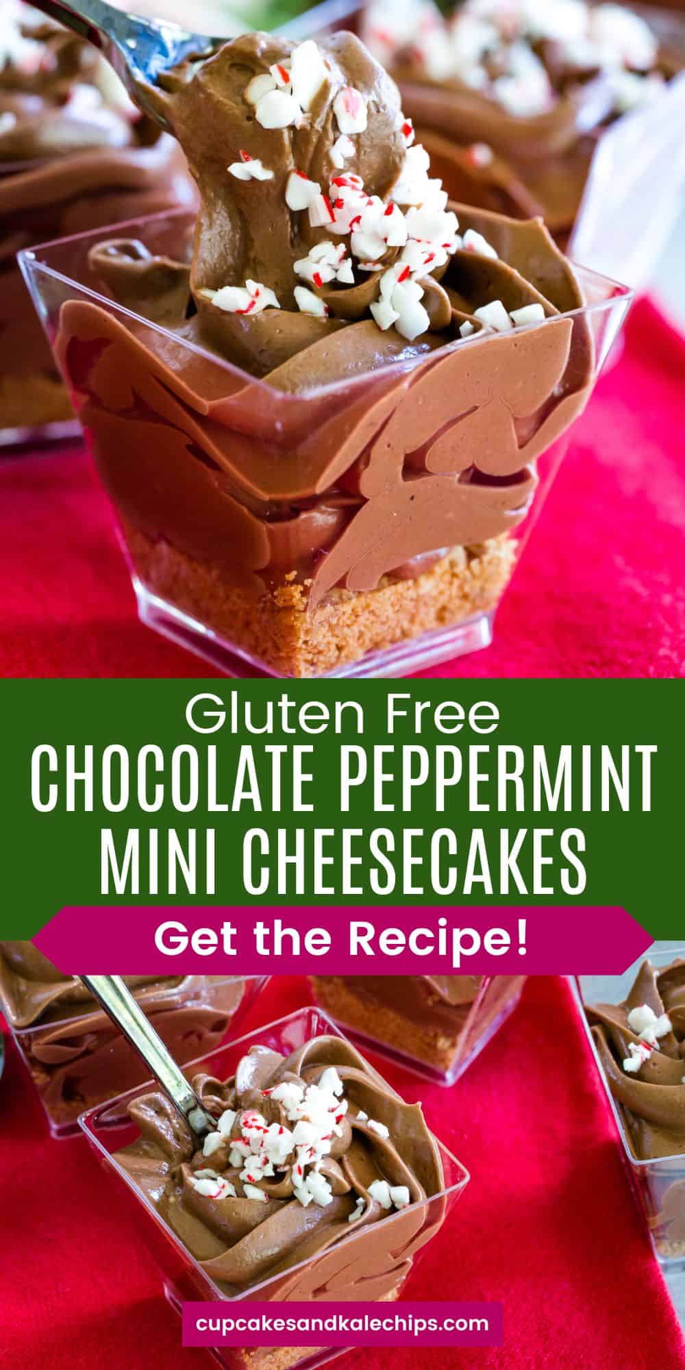 Mini Chocolate Peppermint Cheesecakes | Cupcakes & Kale Chips