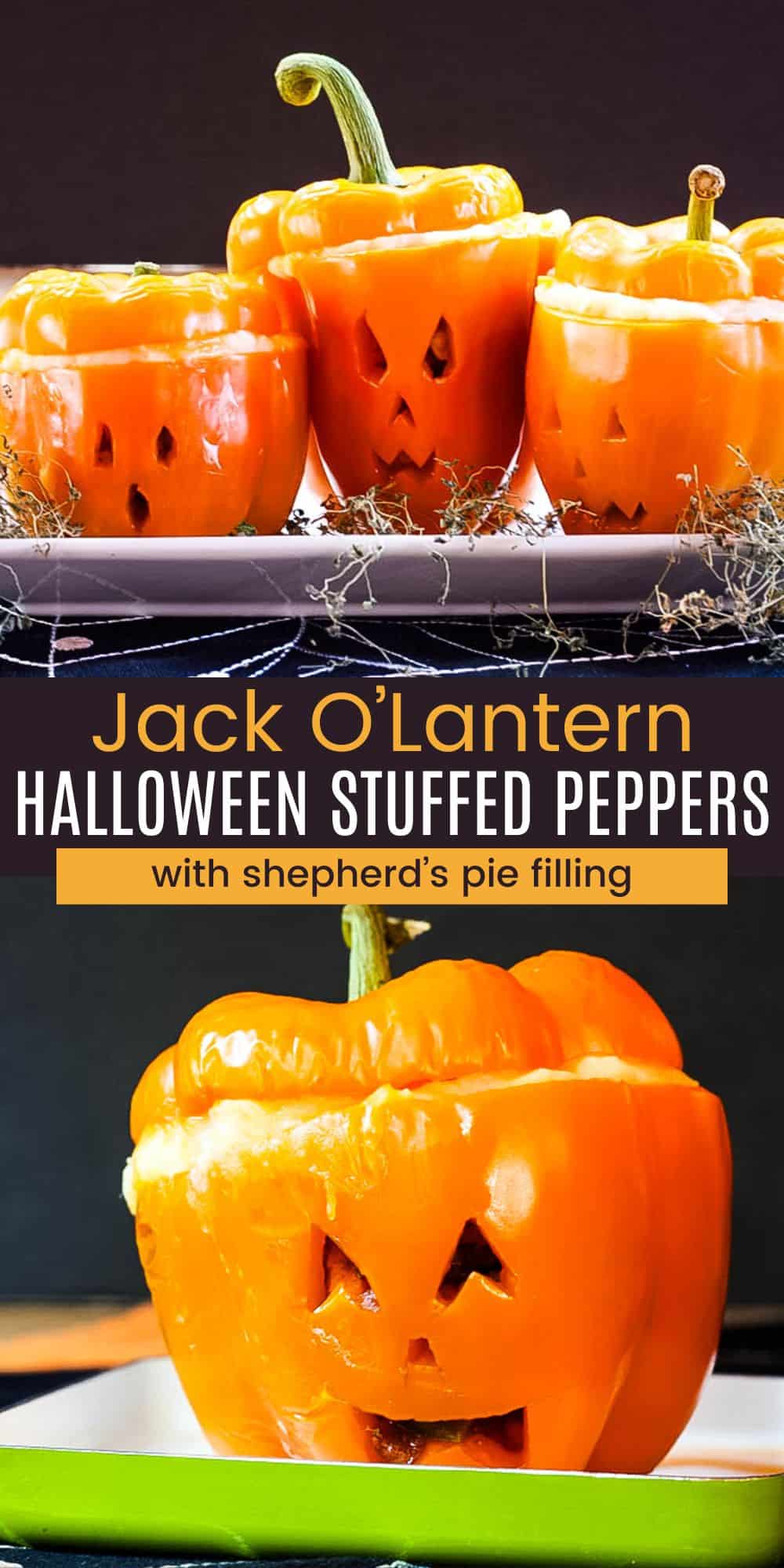 Halloween Jack O'Lantern Stuffed Peppers | Cupcakes & Kale Chips